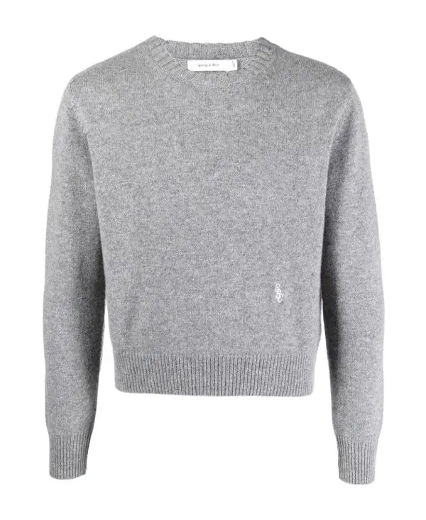 SPORTY  RICH Sporty & Rich Logo-embroidered Round Neck Knitted Jumper