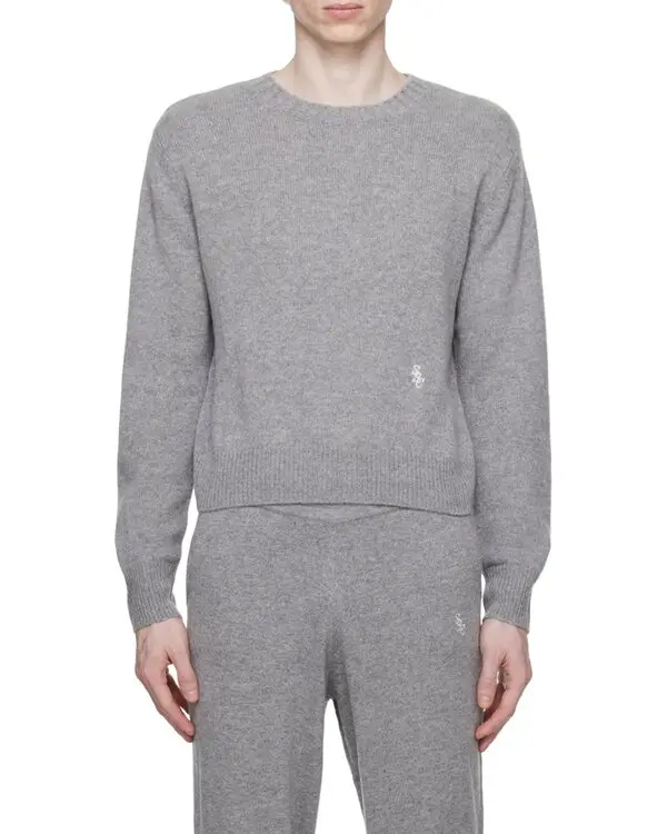 SPORTY  RICH Sporty & Rich Logo-embroidered Round Neck Knitted Jumper