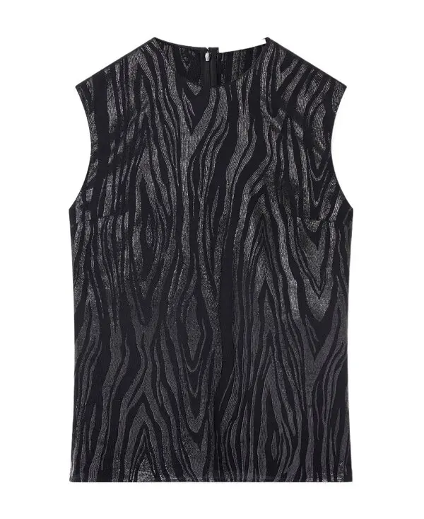 Stella McCartney Woodgrain Print Lurex Tank Top