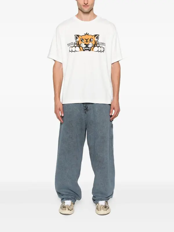 Kenzo Happy Tiger Printed Crewneck T-shirt