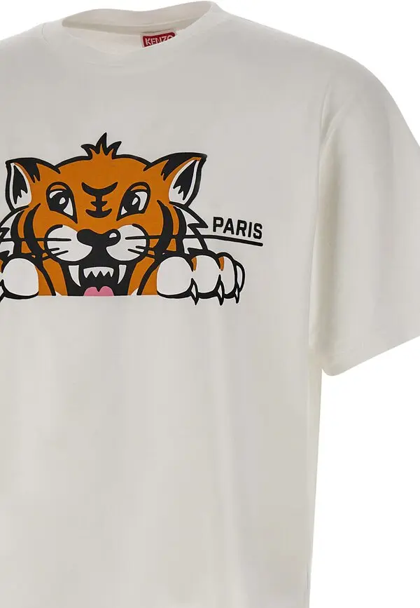 Kenzo Happy Tiger Printed Crewneck T-shirt