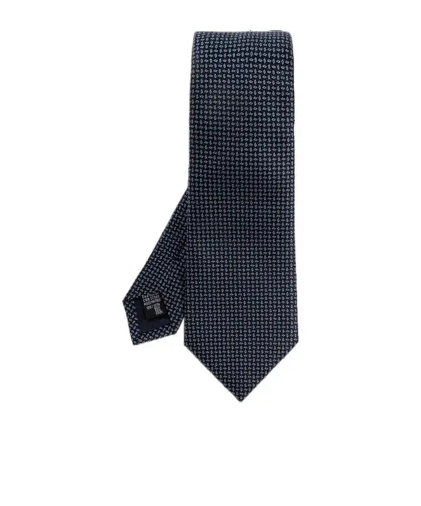 Giorgio Armani Pattern-jacquard Tie - Navy Blue