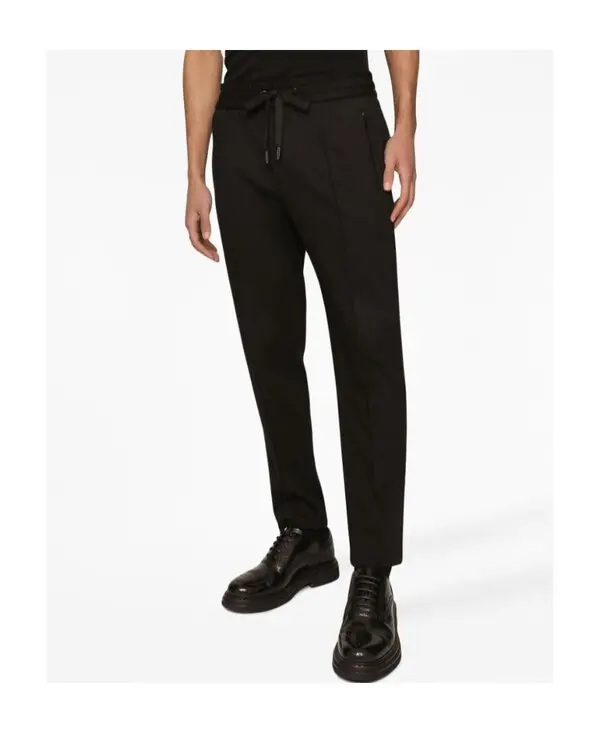 Dolce & Gabbana Dolce Gabbana Tapered Leg Drawstring Jogging Pants - Black
