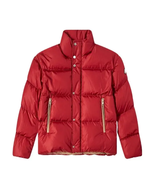 Moncler Hooded Quilted Down Jacket With Palm Tree Print