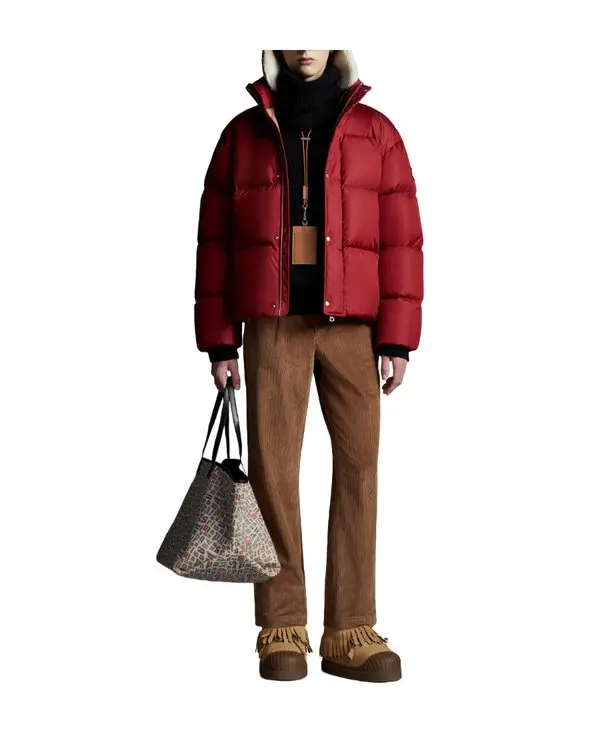 Moncler Hooded Quilted Down Jacket With Palm Tree Print