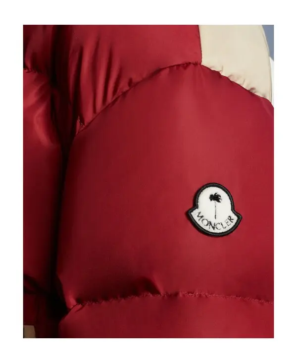 Moncler Hooded Quilted Down Jacket With Palm Tree Print