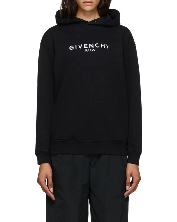 Givenchy Vintage Effect Logo Oversized Hoodie