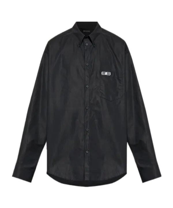 Balenciaga Bb Embroidered Oversized Shirt