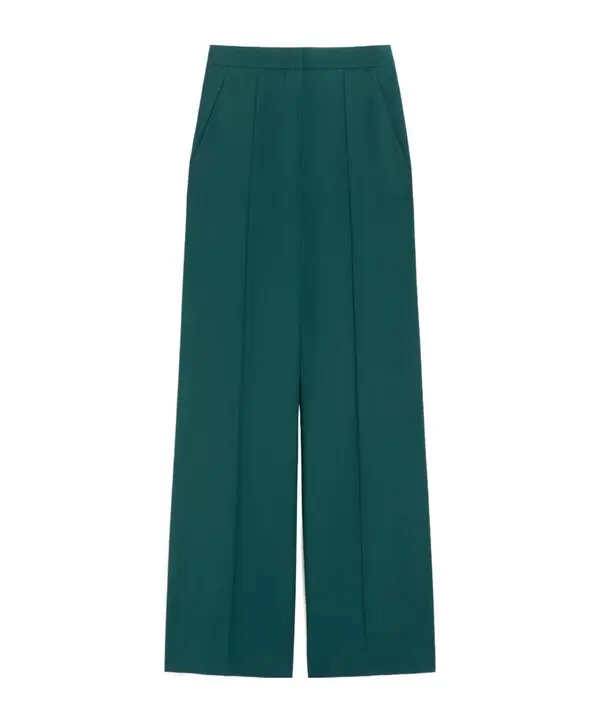 Max Mara Fernet Palazzo Pants - Dark Green