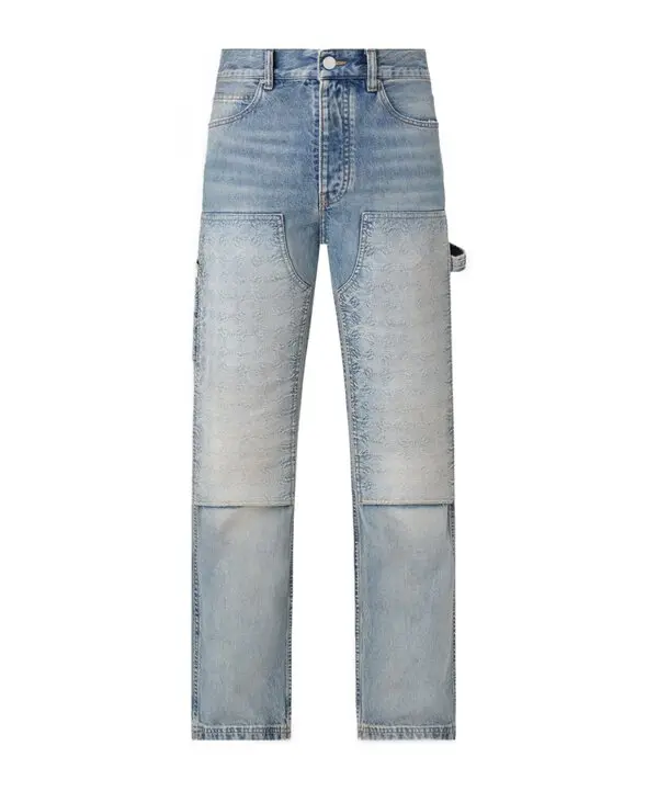 Amiri Debossed Ma Quad Carpenter Jeans - Gray