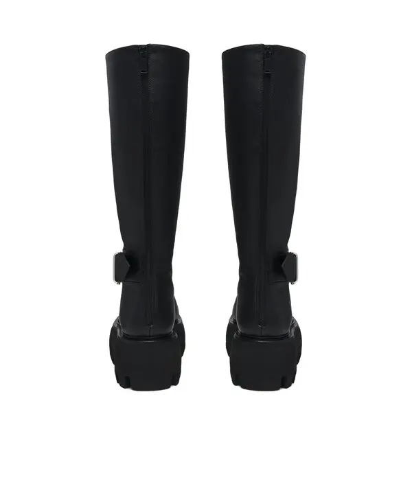 Alexander McQueen Knee-high Buckle Platform Lug Sole Boots