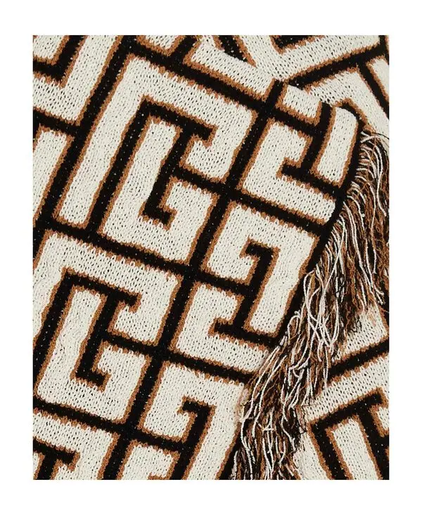 Balmain Maxi Monogram Wrap Skirt