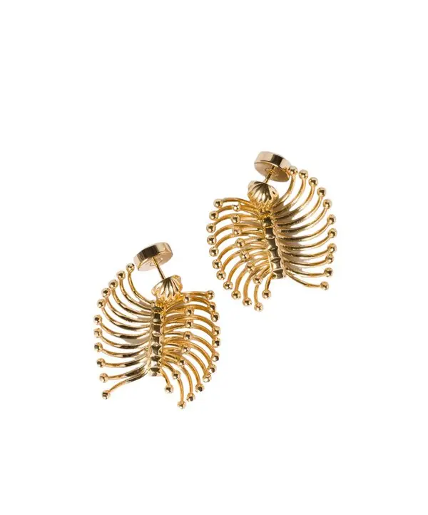 Miu Miu Lasered Logo Clip Earrings - Multicolor