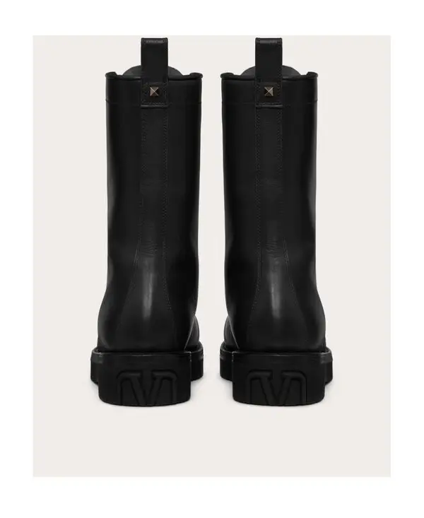 Valentino Garavani Xcombat Round Toe Lace-up Combat Boots