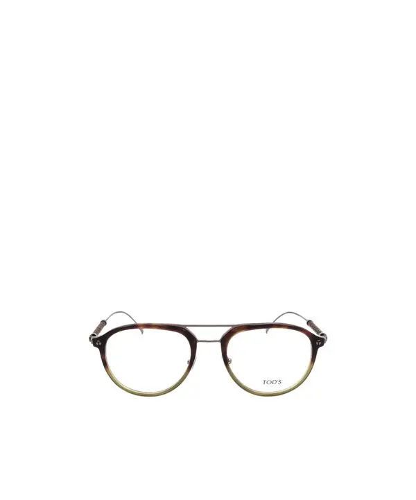 TOD'S Full Frame Flat Mirror Eyeglasses - Brown