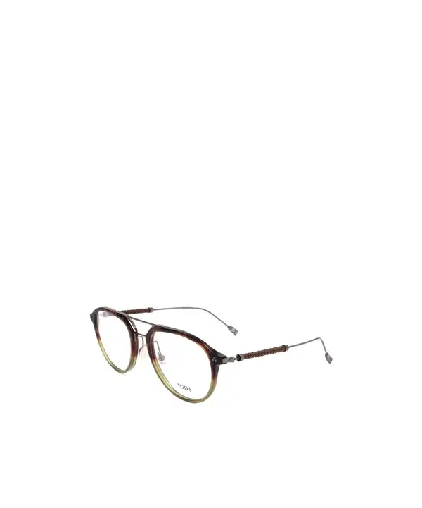TOD'S Full Frame Flat Mirror Eyeglasses - Brown