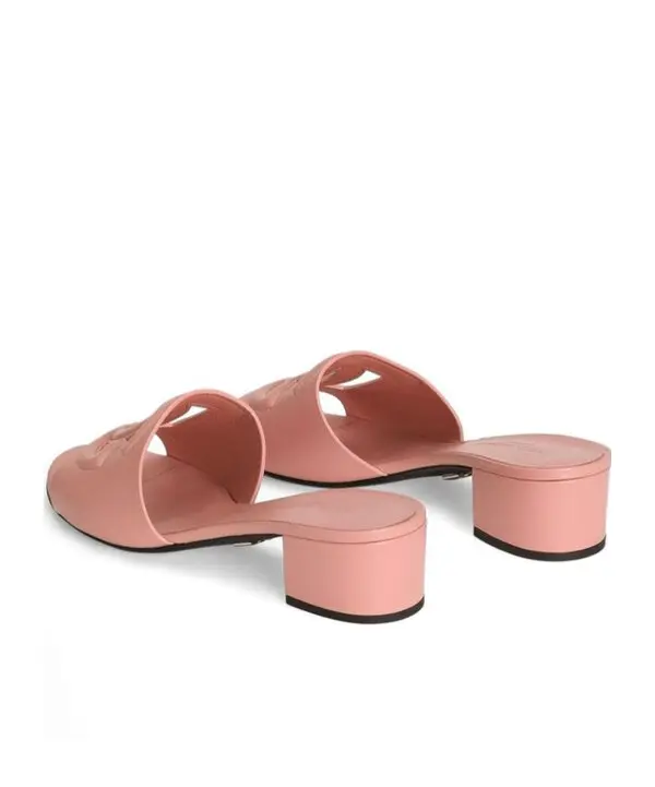 Dolce & Gabbana Cut-out Logo Detail Slides - Pink