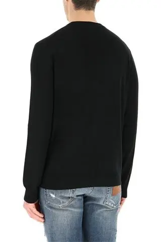Versace Logo Print Crew Neck Long Sleeve Sweater