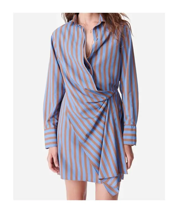 Vanessa Bruno Long-sleeved Shirt Dress With Logo Embellishment