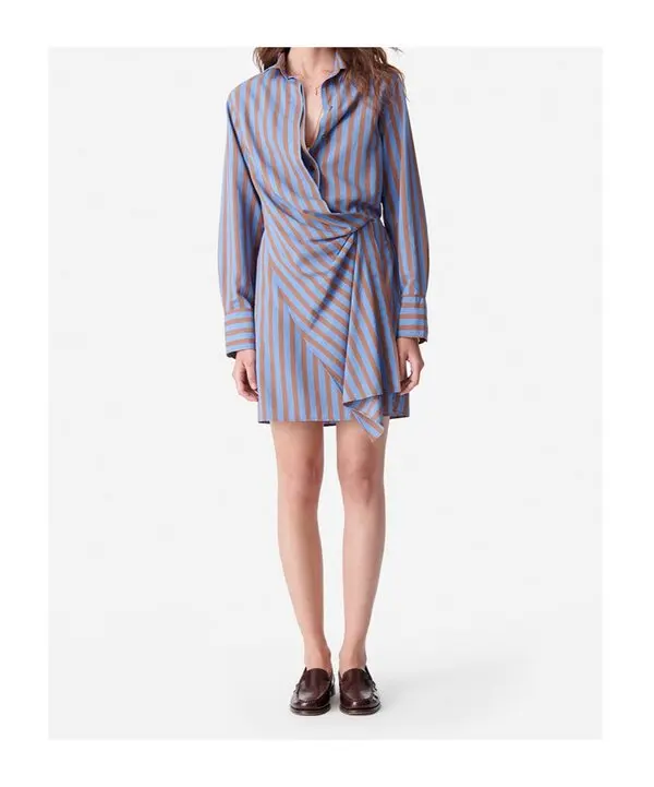 Vanessa Bruno Long-sleeved Shirt Dress With Logo Embellishment