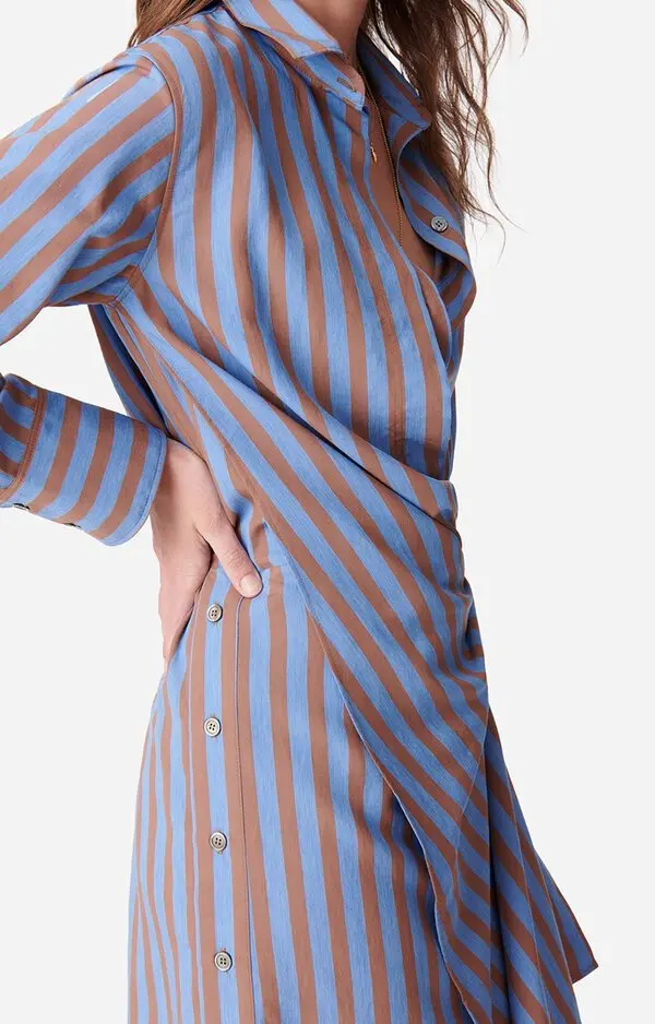 Vanessa Bruno Long-sleeved Shirt Dress With Logo Embellishment