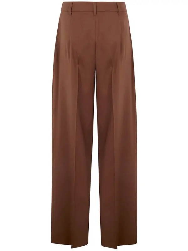 Max Mara Belted High-waisted Tapered Hem Pants - Chocolate-colored