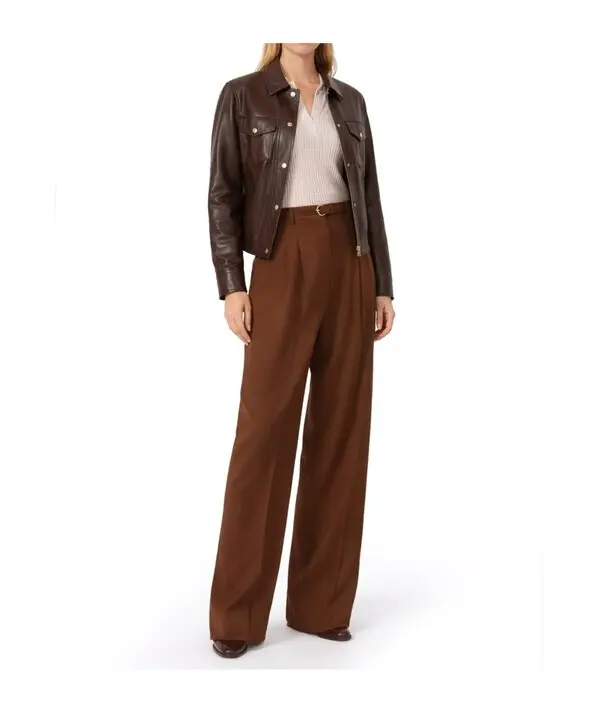 Max Mara Belted High-waisted Tapered Hem Pants - Chocolate-colored
