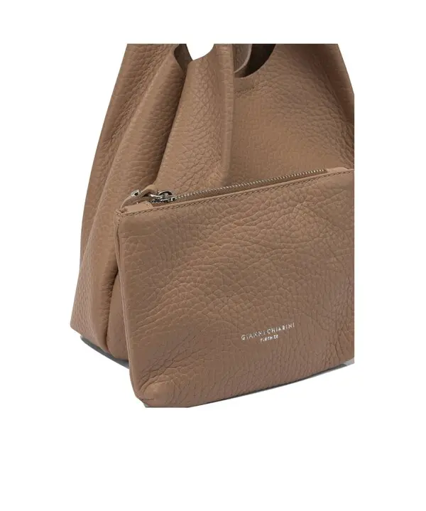 GIANNI CHIARINI Pebbled Leather Shoulder Bag - Clay