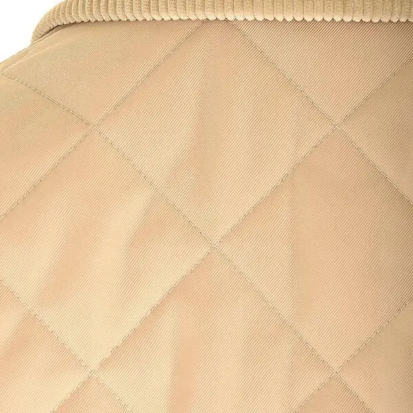Burberry Quilted Long-sleeve Jacket With Corduroy Collar - Khaki