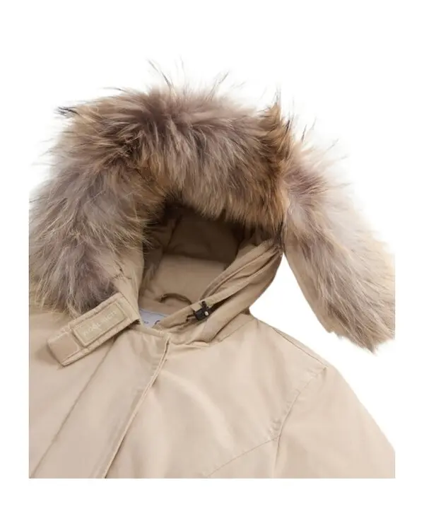 Woolrich Arctic Parka With Fur Trimmed Hood - Beige