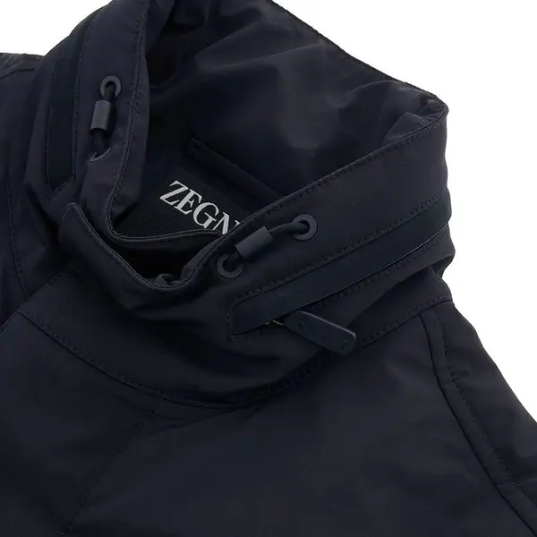 Zegna Long-sleeved Casual Jacket With Stand Collar And Zipper Pockets