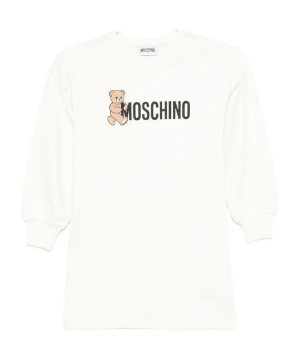Moschino Teddy Bear Logo Cotton Top - White