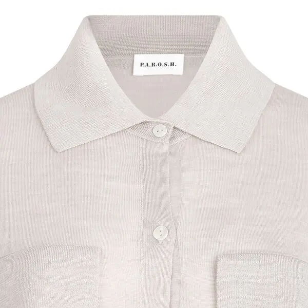 P.a.r.o.s.h Buttoned Patch-pocket Cardigan - Beige