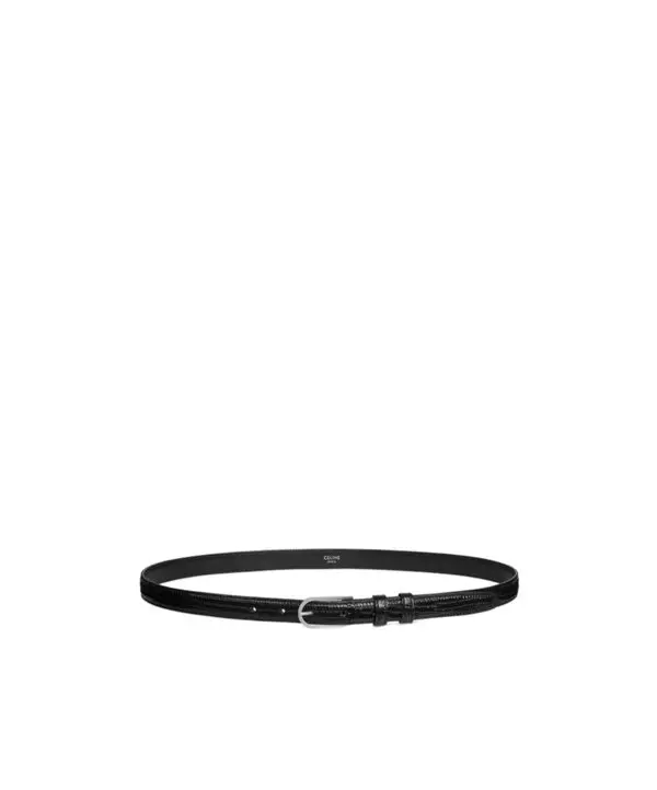 Celine 20mm Belt In Lizard Embossed Calfskin - Black