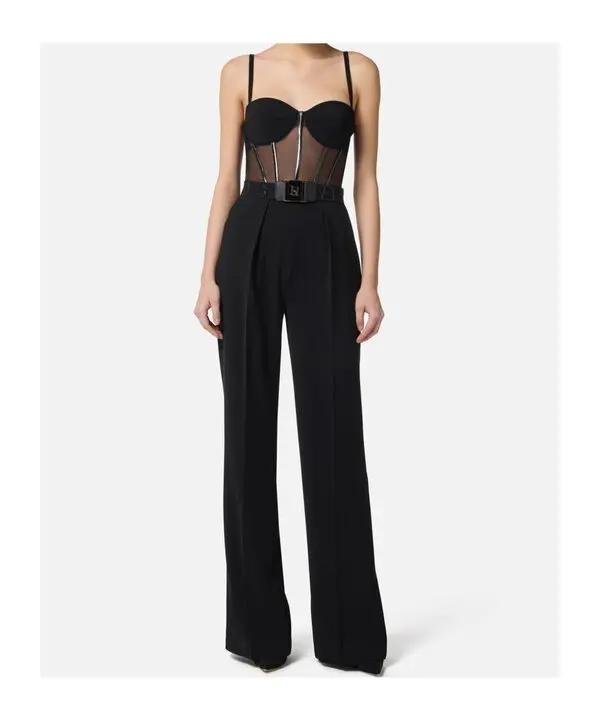 Elisabetta Franchi Bustier Mesh Jumpsuit