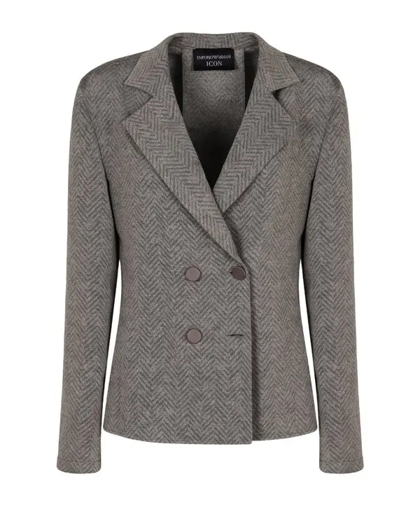 Emporio Armani Herringbone Double-breasted Jacket