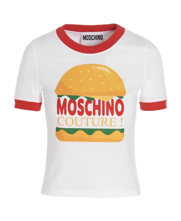 Moschino Printed Crewneck T-shirt - Orange