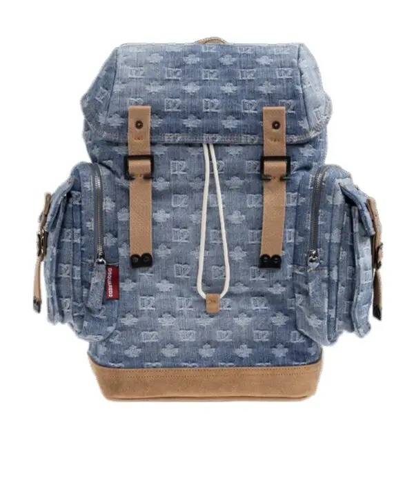 Dsquared2 Monogram-patterned Drawstring Backpack - Blue