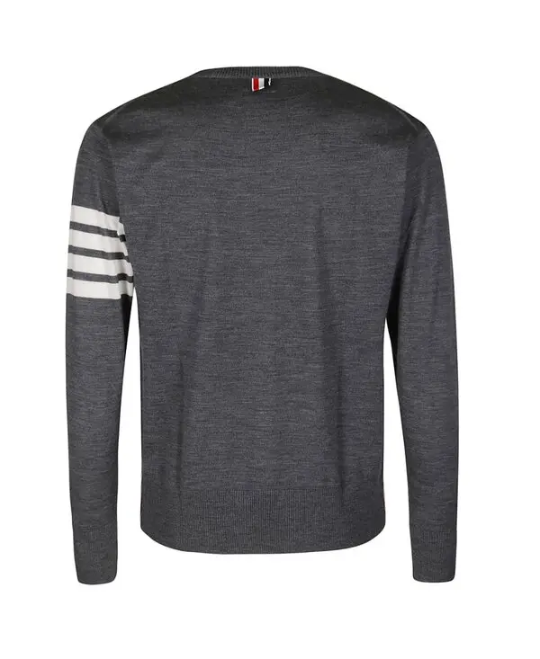 Thom Browne 4-bar Crewneck Pullover - Medium Gray