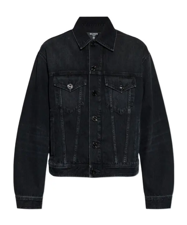 Balmain Collared Button-up Denim Jacket