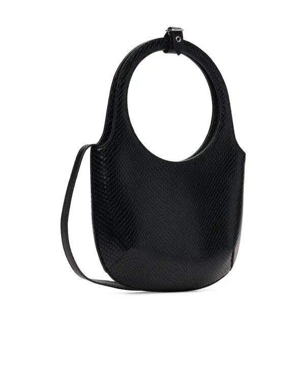 COURREGES Courrèges Embossed Logo Top Handle Handbag - Black