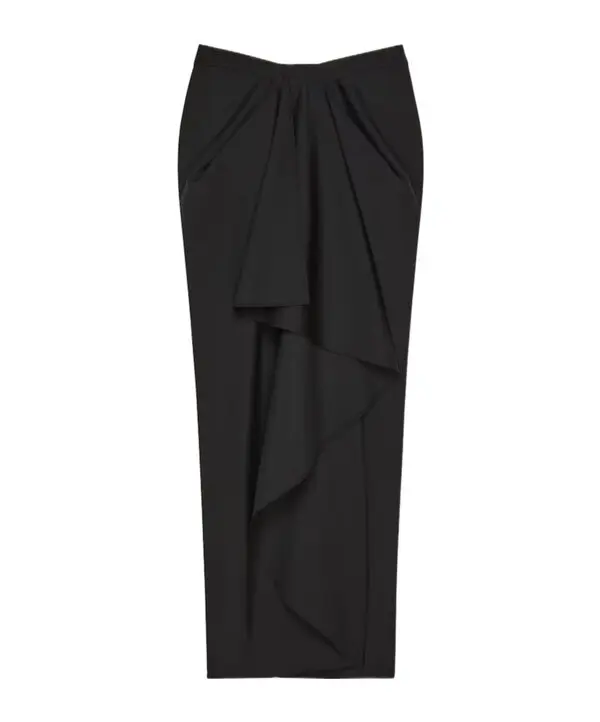 Givenchy Draped Wrap Midi Skirt - Black