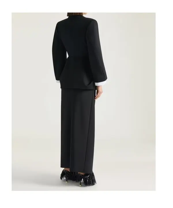 Givenchy Draped Wrap Midi Skirt - Black
