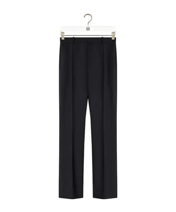 Loewe Wool And Silk Pleated Trousers - Black