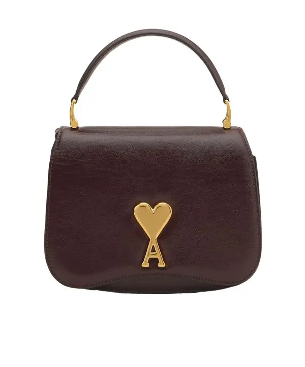 Ami Heart Logo Shoulder Bag - Black