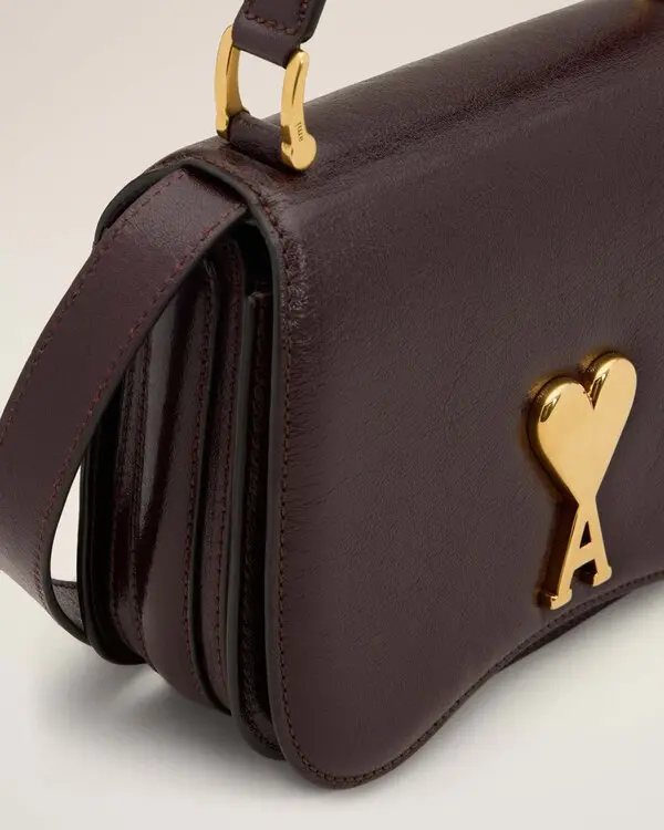 Ami Heart Logo Shoulder Bag - Black