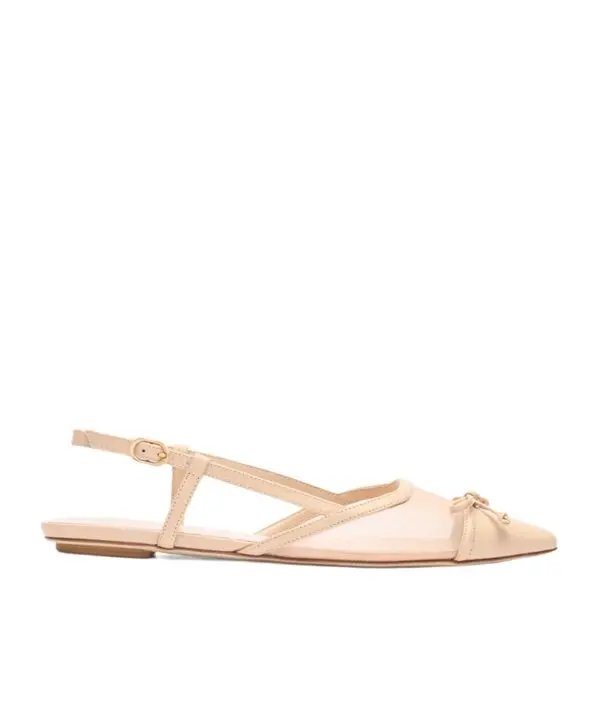STUART WEITZMAN Kitty Slingback Flat - Beige/light Beige