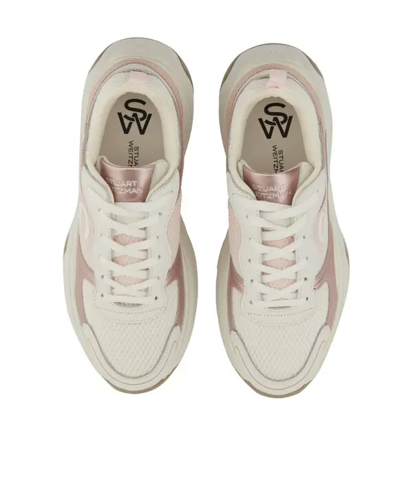 STUART WEITZMAN Round Toe Lace-up Sneakers - Pink