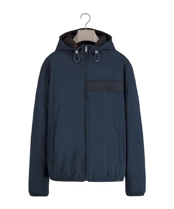 Dior Hooded Jacket With Zipper Closure - Blue