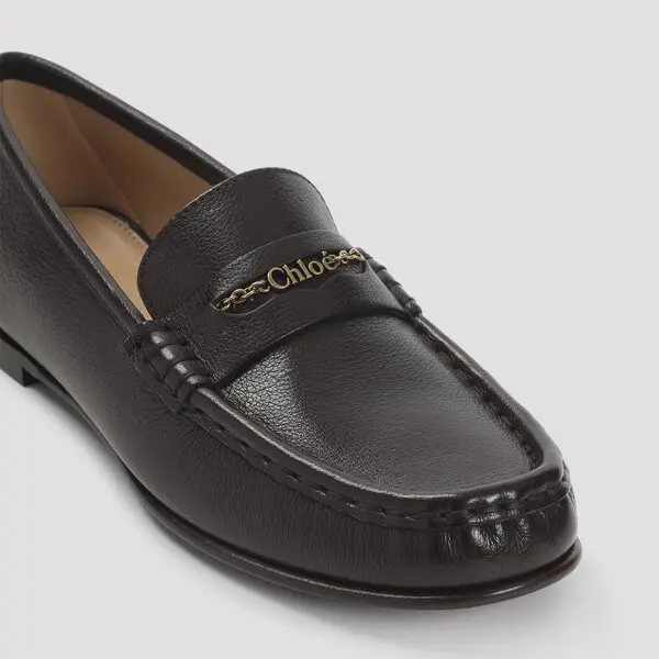 Chloé Logo Leather Loafers